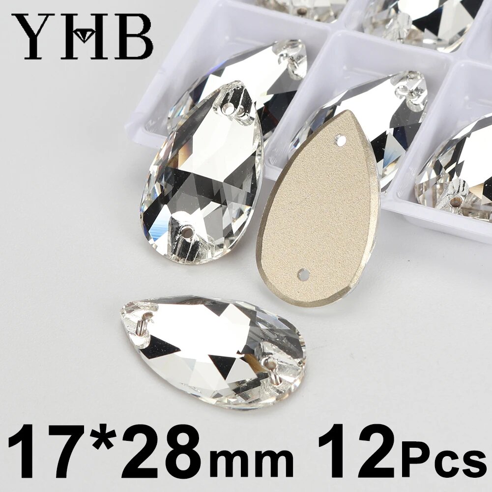 Стразы YHB T001 Crystal XIRIUS Cosmic Drop Серебряный, Drop 17X28mm