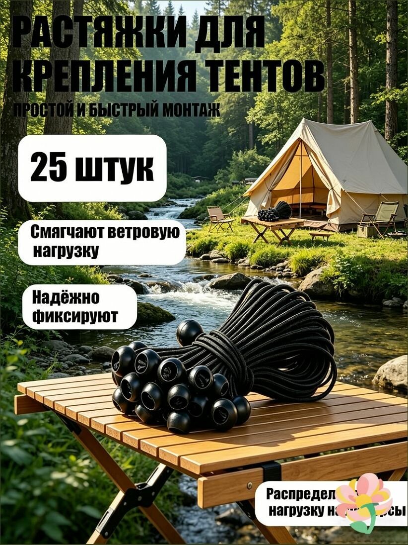 Петля фиксатор универсальная для тента, брезента, палатки -25шт