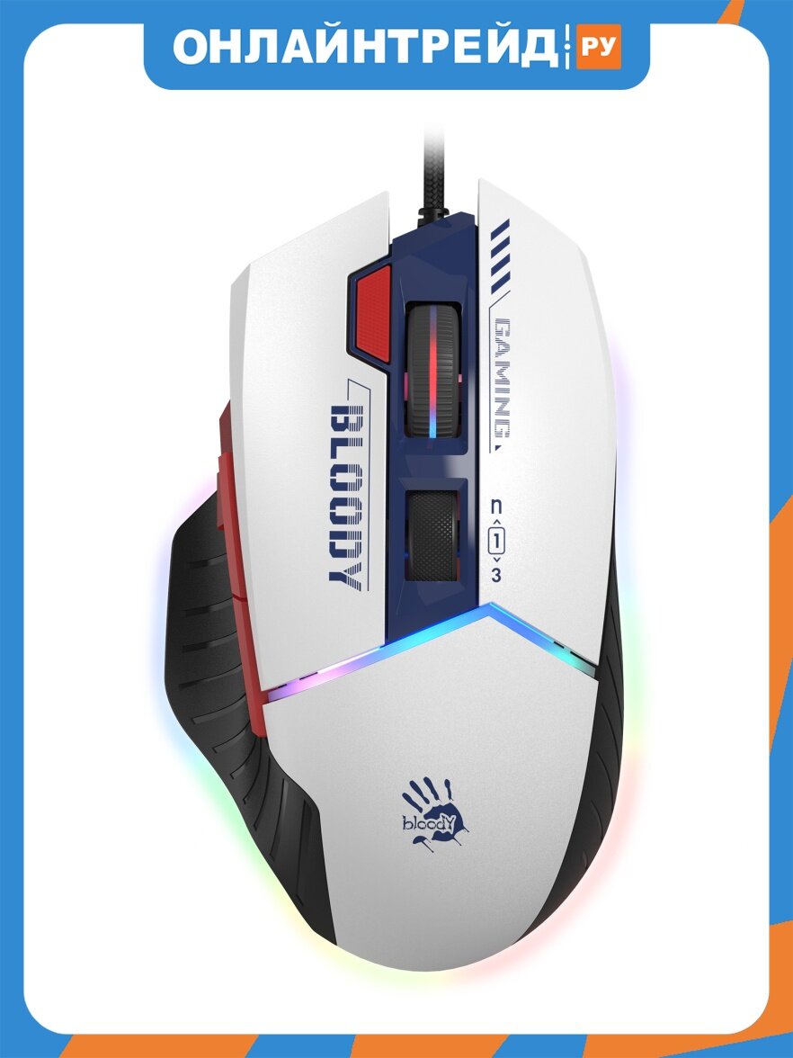 Мышь A4TECH Bloody W95 Max Sports синий/белый (W95 MAX SPORTS NAVY)