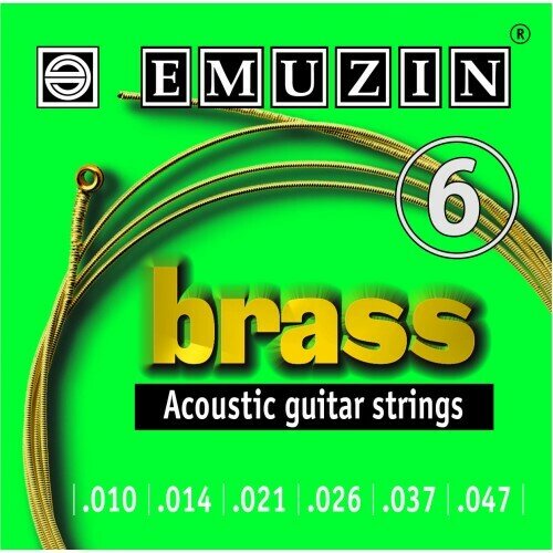 Струны для гитары EMUZIN Brass 6A103, для акустической, обматывание латунью