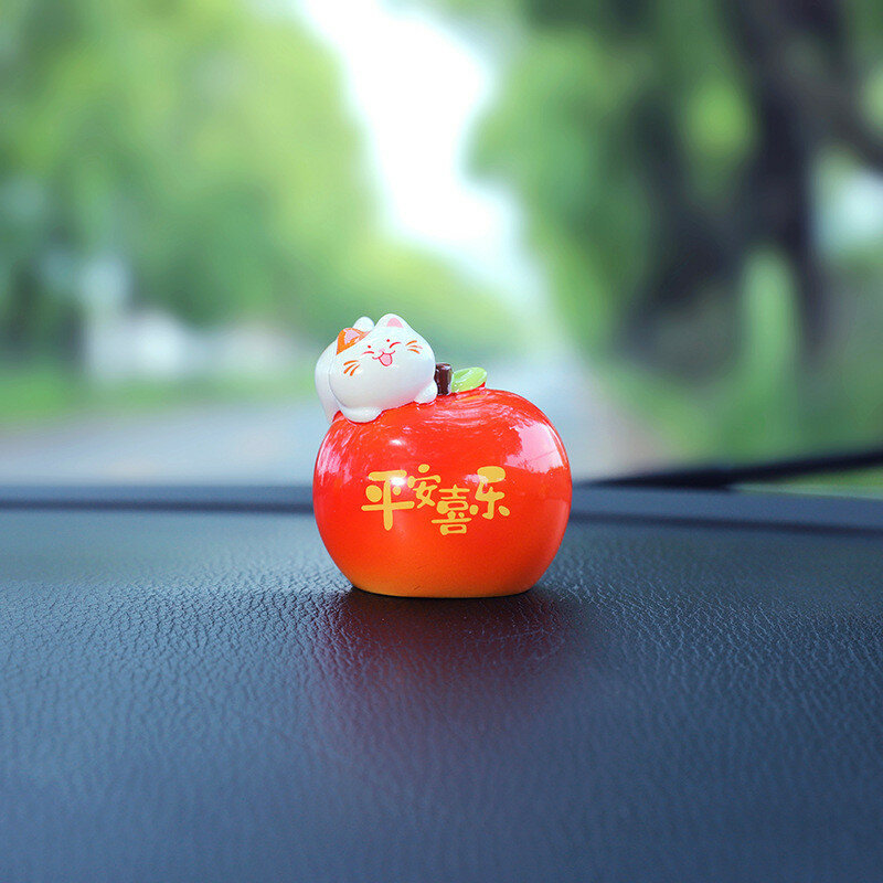 Cats car figurine resin creative car decor miniature interior ornament for gifts red