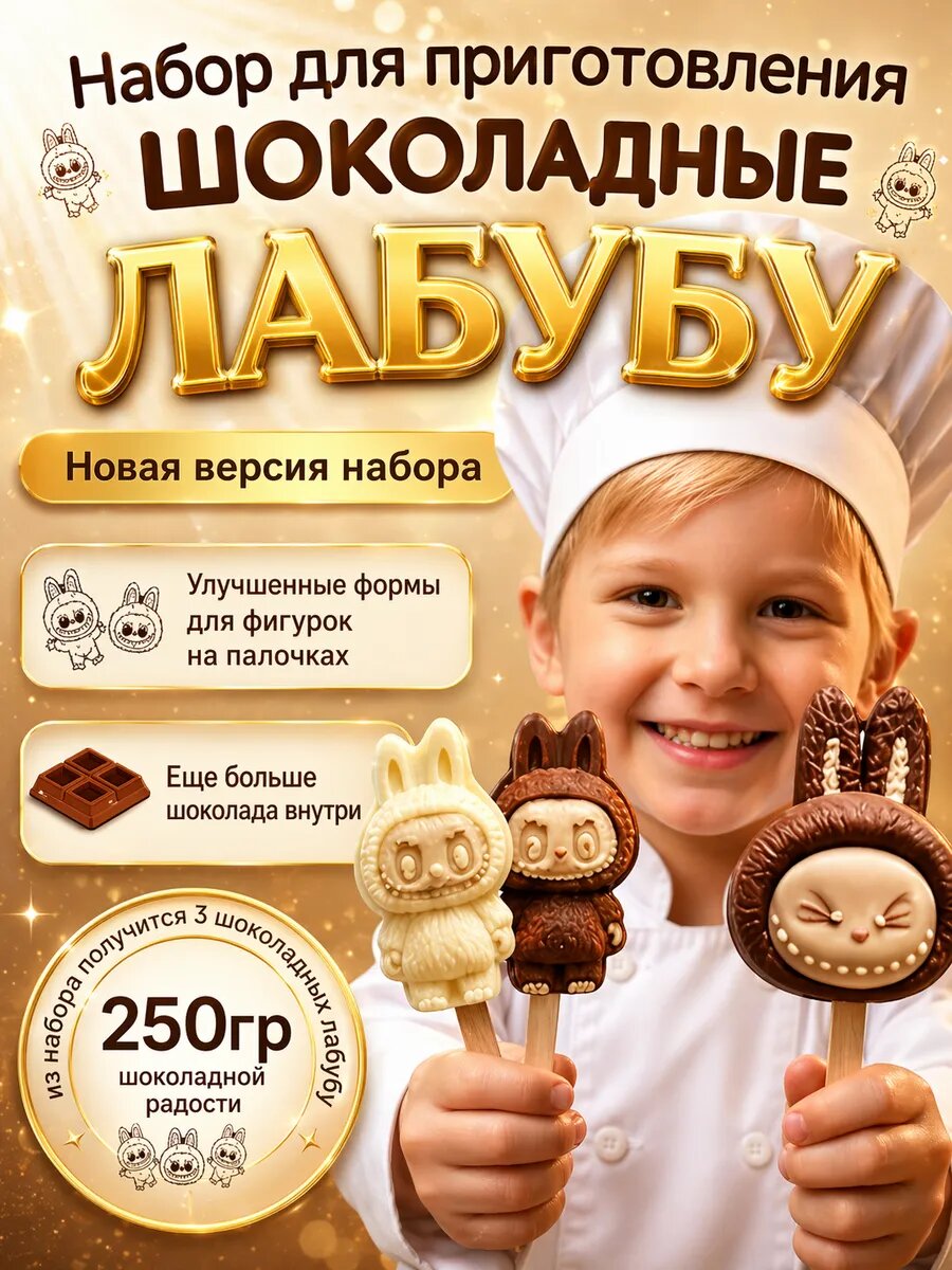 Набор для приготовления шоколада Лабубу (3 шт) Подарок