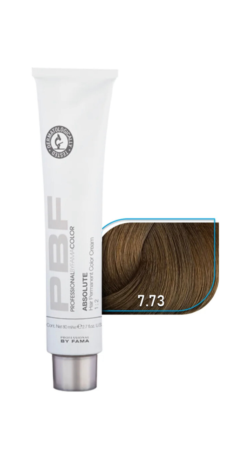 Крем - краска Professional by Fama COLOR ABSOLUTE 7.73 Средний блондин ореховый 80мл