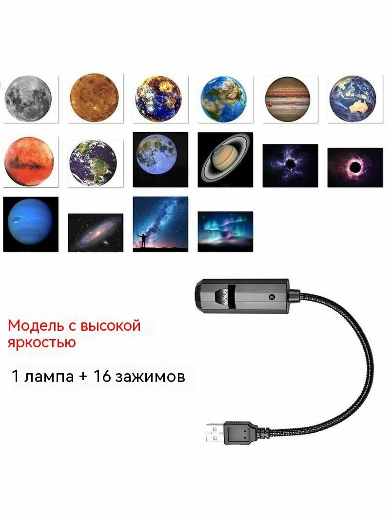 Галактический ночник LED 10 слайдов, смена узоров, звёздный свет.