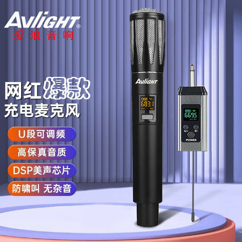 Беспроводной микрофон Ailang MC20 UHF ручной перезаряжаемый для домашнего КТВ сцены презентации встречи комплект 1:1