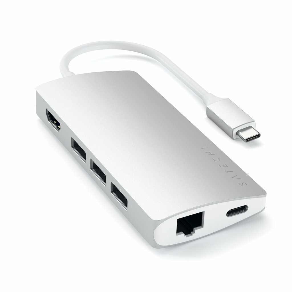 USB-концентратор Satechi Aluminum Multi-Port Adapter V2. ST-TCMA2S. Цвет: серебристый.