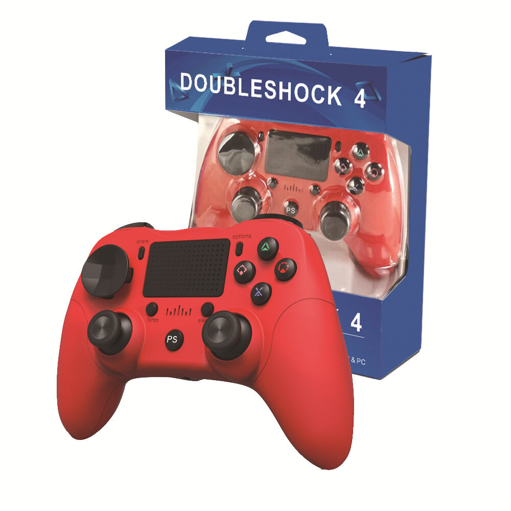 Беспроводной контроллер для PS4 с 6-осевым сенсором и Bluetooth, эргономичный дизайн, красный цвет