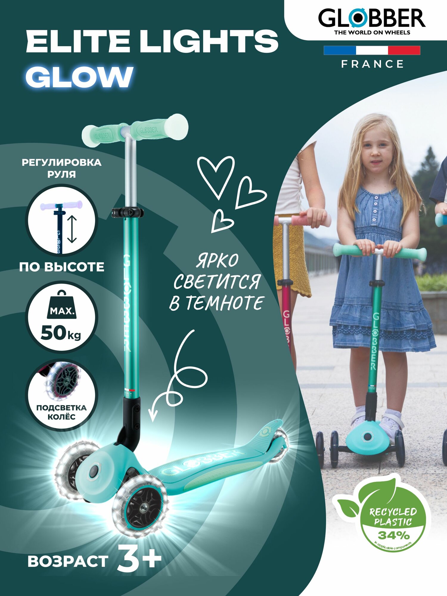 Самокат Globber Elite Glow lights