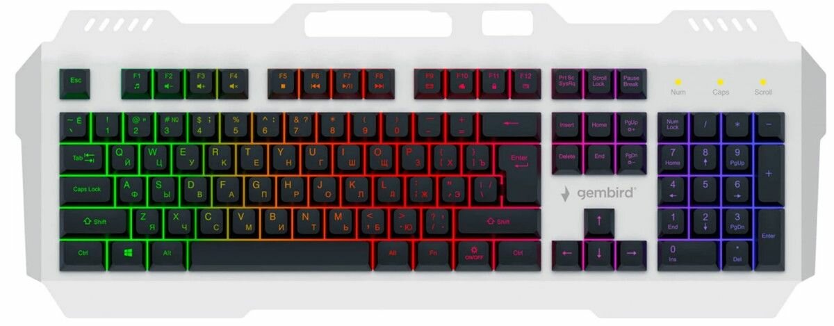Клавиатура Gembird KB-G710M-S проводная, USB Type-A, чёрный/серебристый