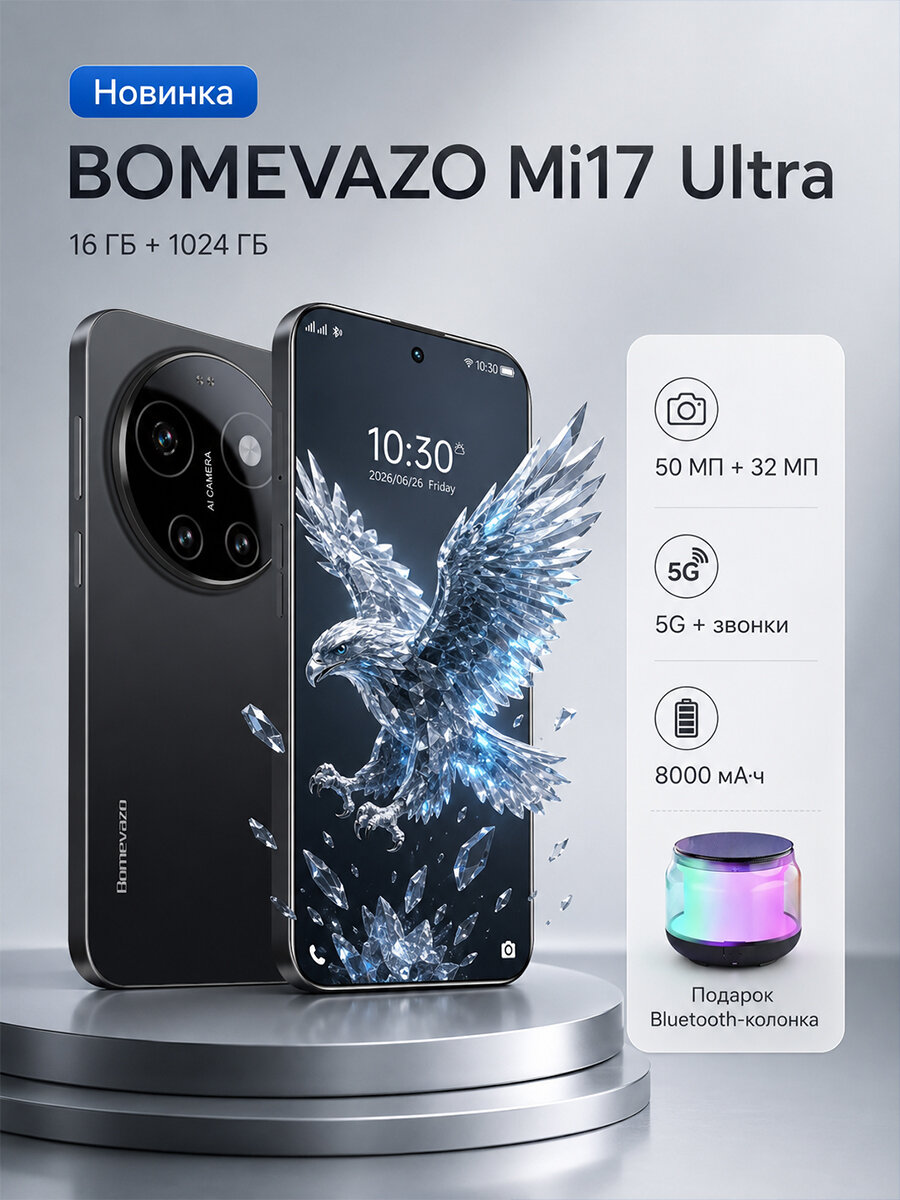 Смартфон игровой Hancdon Mi17 Ultra 5G, ОС Android, поддержка LTE, хранилище 512 ГБ, аккумулятор 8000мАч