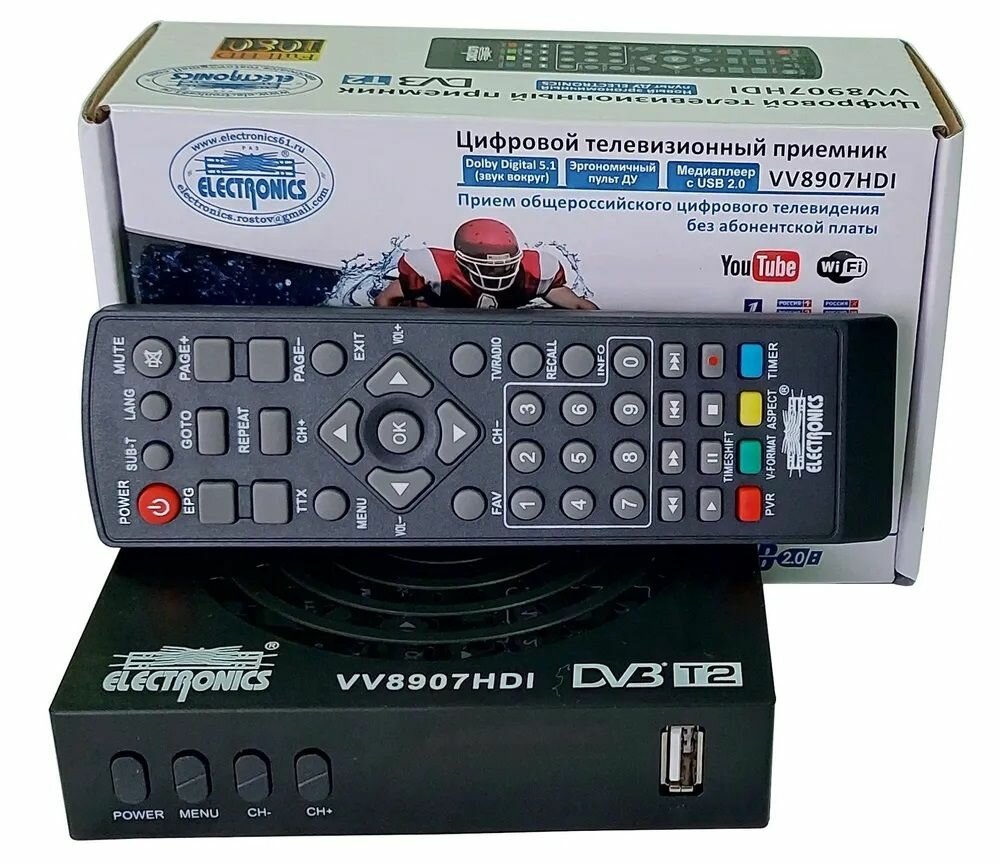 Цифровая телевизионная приставка DVB-T2 ELECTRONICS VV8907HDI
