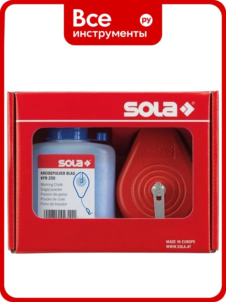 Маркирующий шнур SOLA CLM + синий мел 66110543, с синим меловым порошком