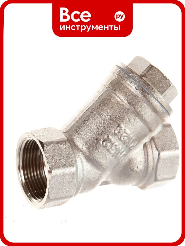 Фильтр сетчатый для воды муфтовый (1 1/4") Valtec VT.192. N.07 85071 из никелированной латуни, косой конструкции