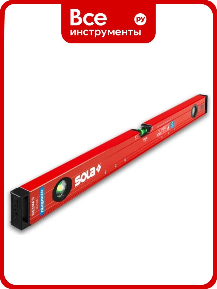Уровень SOLA RED M 3 100, L=100 см, 3 глазка, точн. 0,3 мм/м 01813301