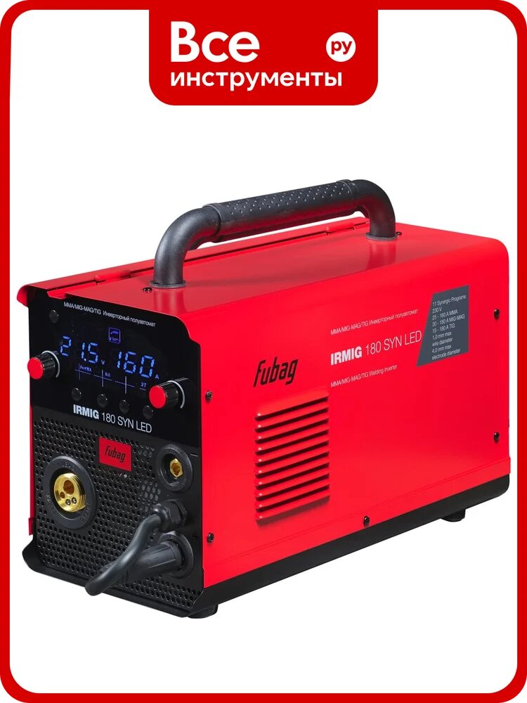 Сварочный полуавтомат FUBAG IRMIG 180 SYN LED с горелкой 250А в комплекте 646403