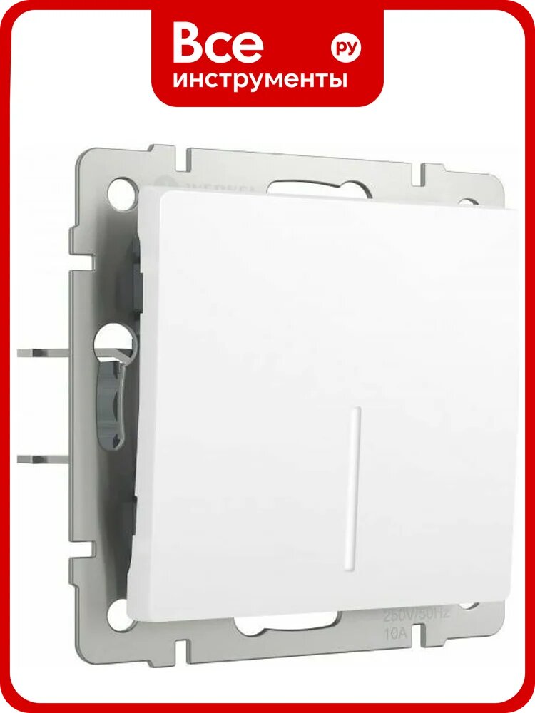 Одноклавишный, WERKEL, выключатель WERKEL W1110161 с подсветкой белый матовый a059270, нержавеющей стали позволяет