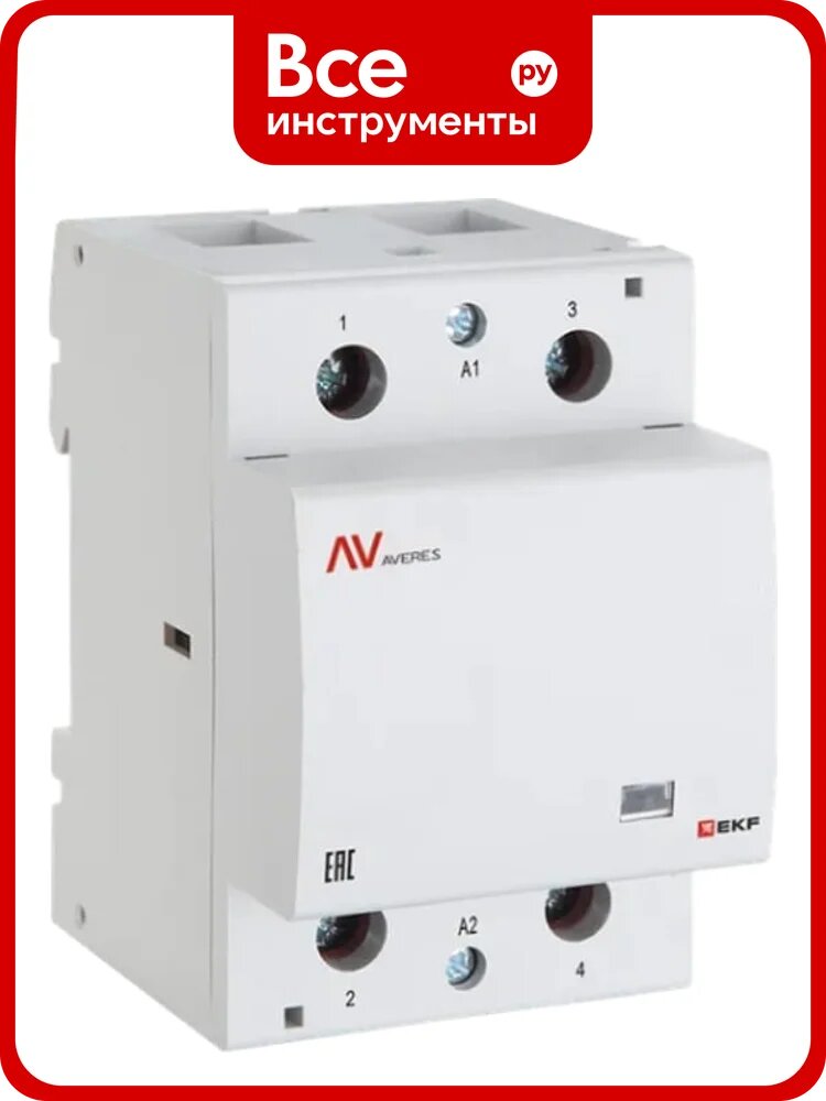 Контактор модульный EKF КМ 100А, 2NО, 230VAC, 3 модуля AVERES km-av-3-100-20-230V