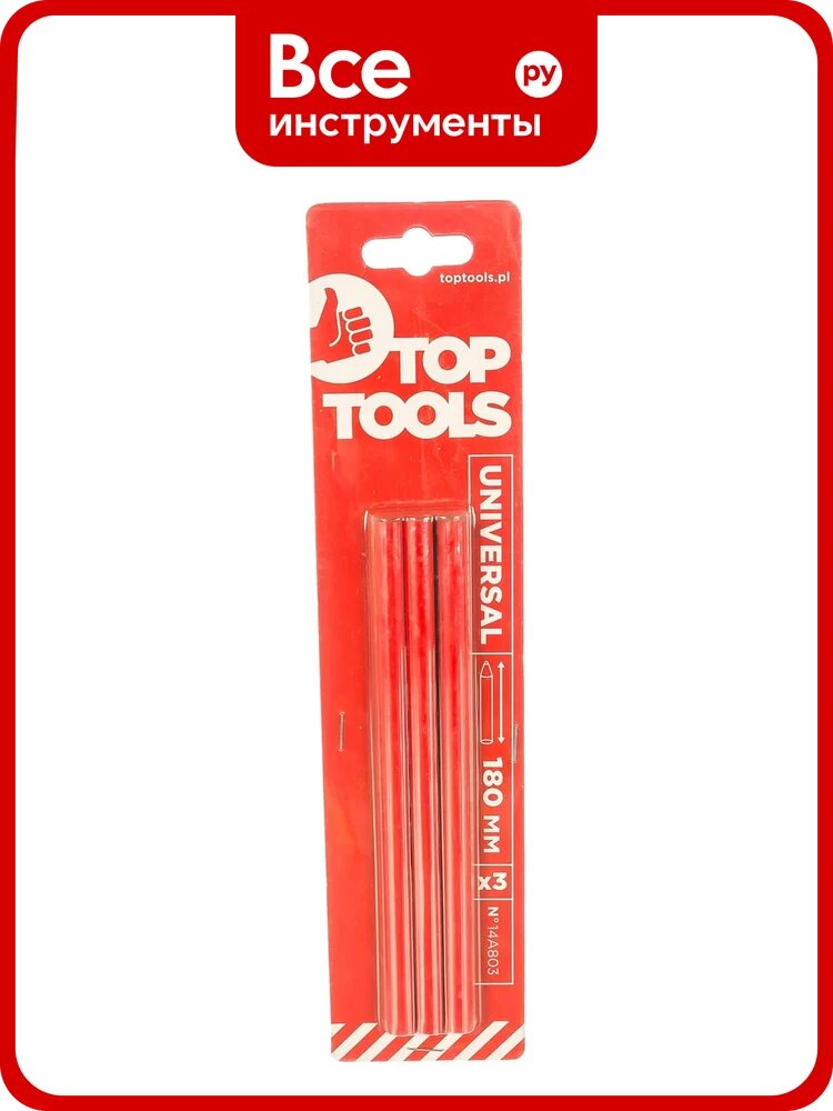 Столярные карандаши Top Tools, 14A803, дерево/графит, твердость НВ, 3 шт