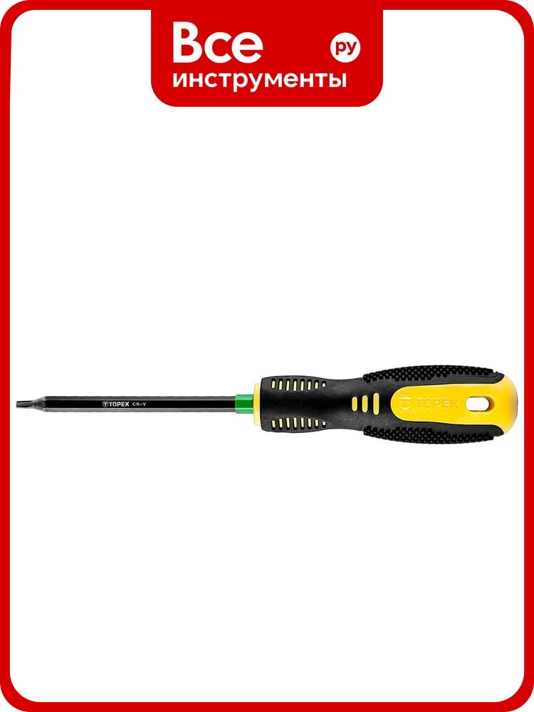 Отвертка Torx TOPEX 39D844 из хромованадиевой стали, прямая рукоять, магнитный наконечник, бытовой инструмент