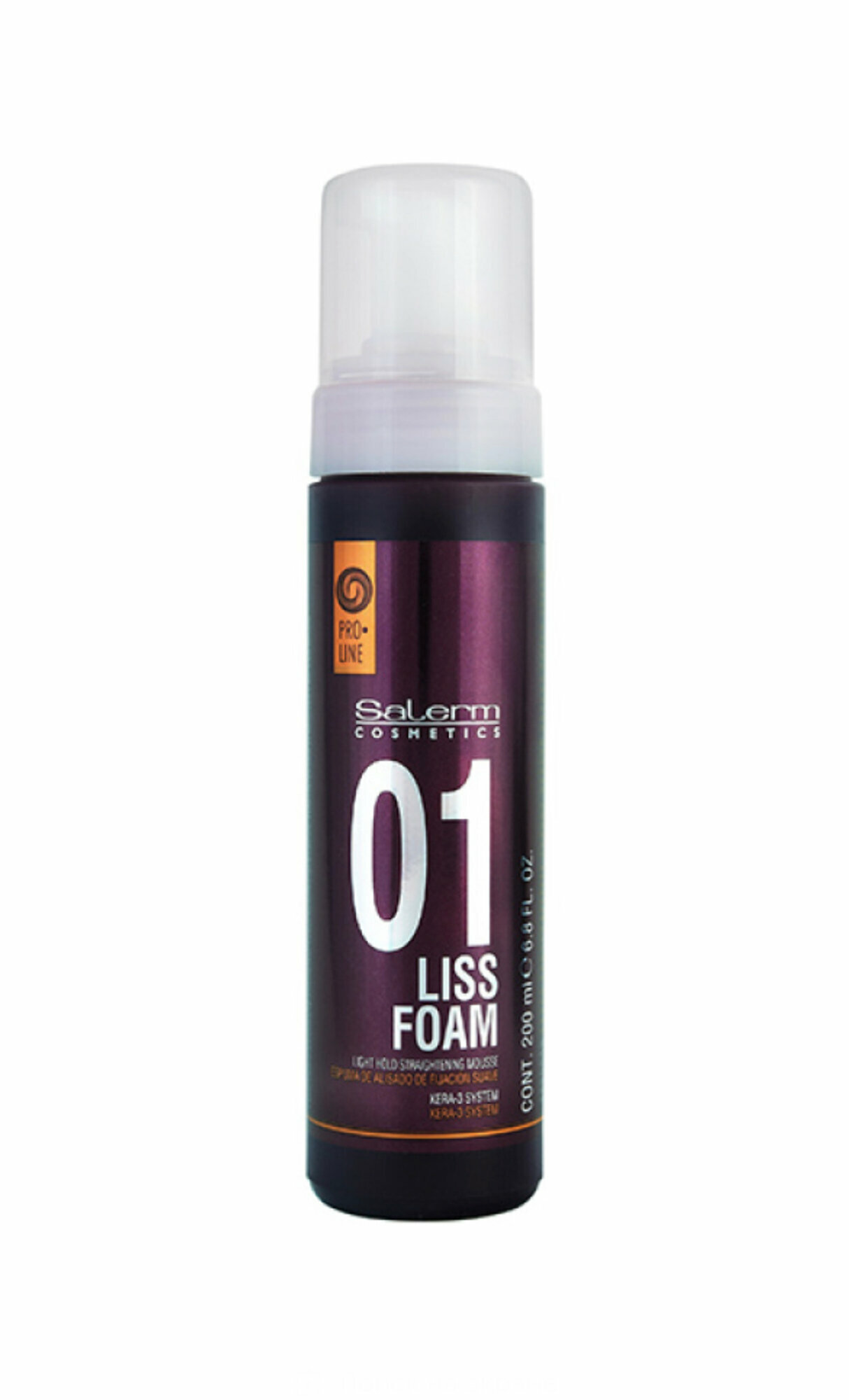 Пенка Salerm ProLine Liss Foam, для выпрямления волос сильной фиксации, 200мл