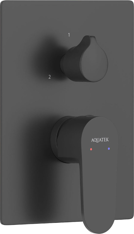Встраиваемый смеситель для душа и ванны AQUATEK Оберон AQ1246MB С внутренней частью, матовый черный
