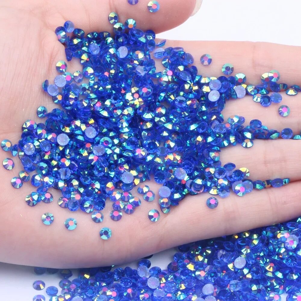 Прозрачные стразы из смолы AB 2-6 мм для дизайна ногтей 3mm SS10-10000pcs, Sapphire AB
