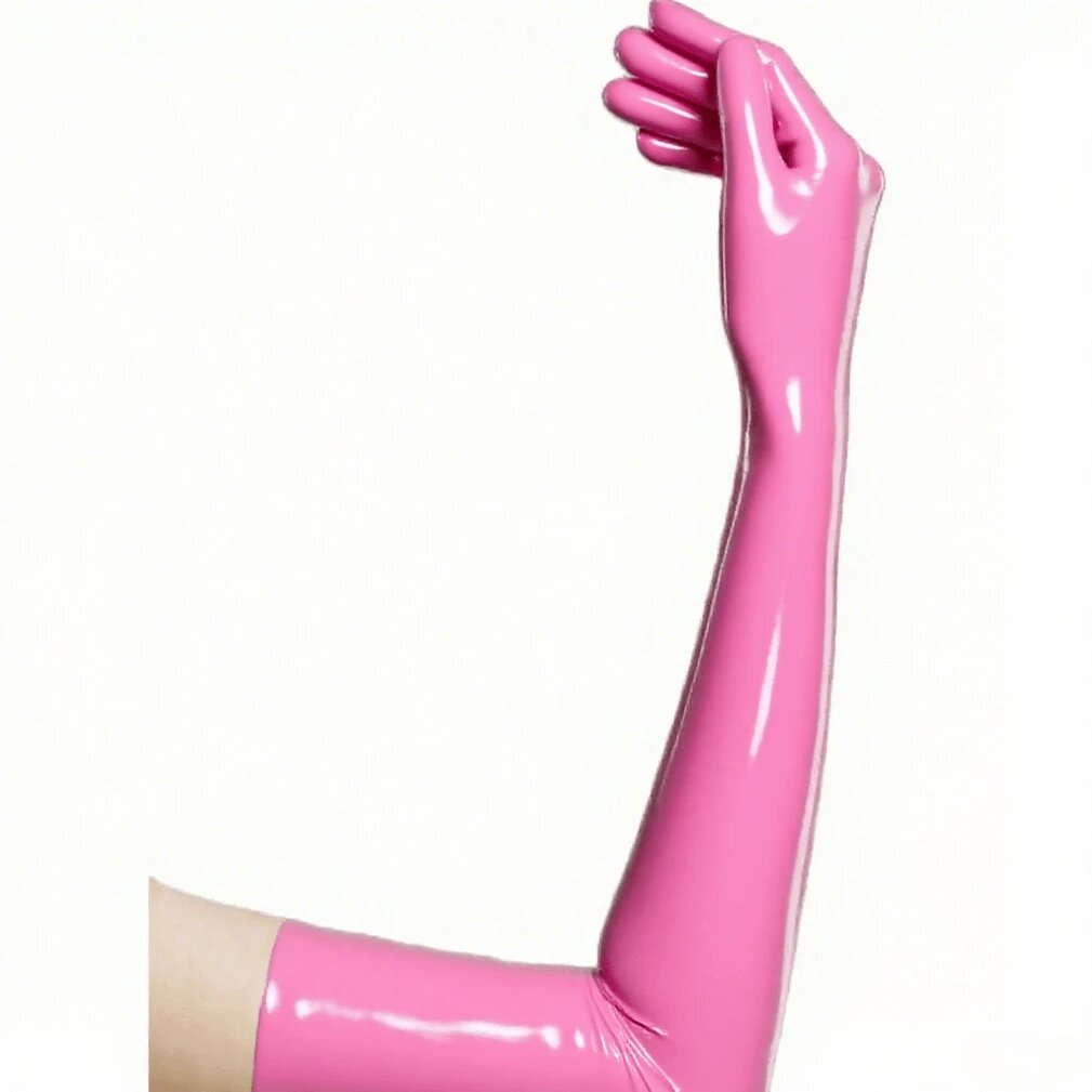 Женские латексные перчатки S, pink gloves