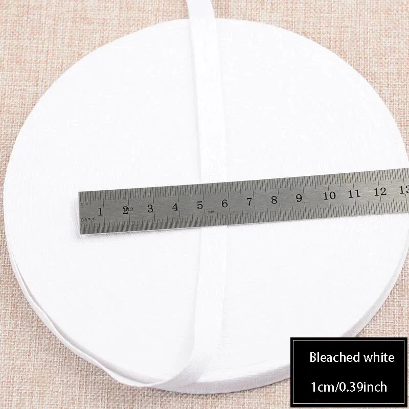 Хлопковая лента шеврон 1cm White