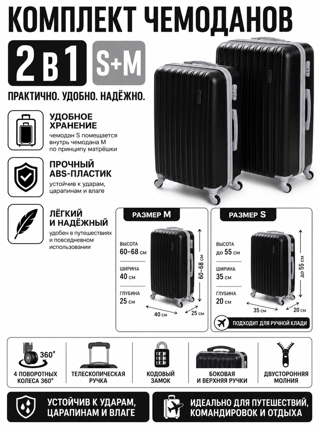 Комплект чемоданов 