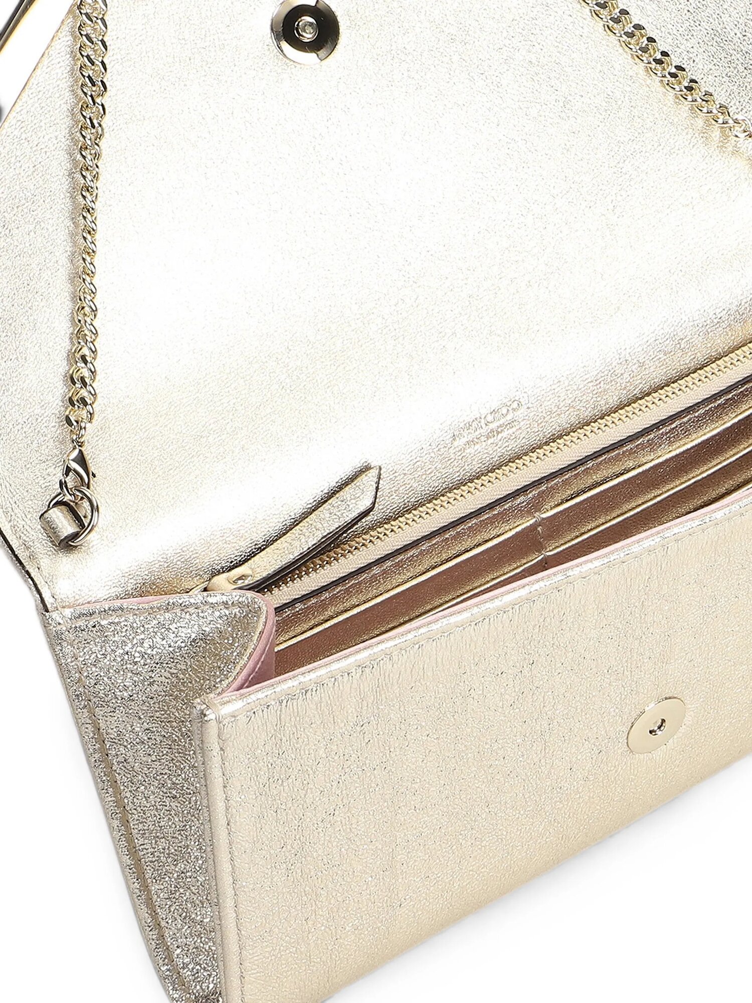 Сумка JIMMY CHOO Emmie glitter-effect clutch bag, серебристый/красный — фото 1