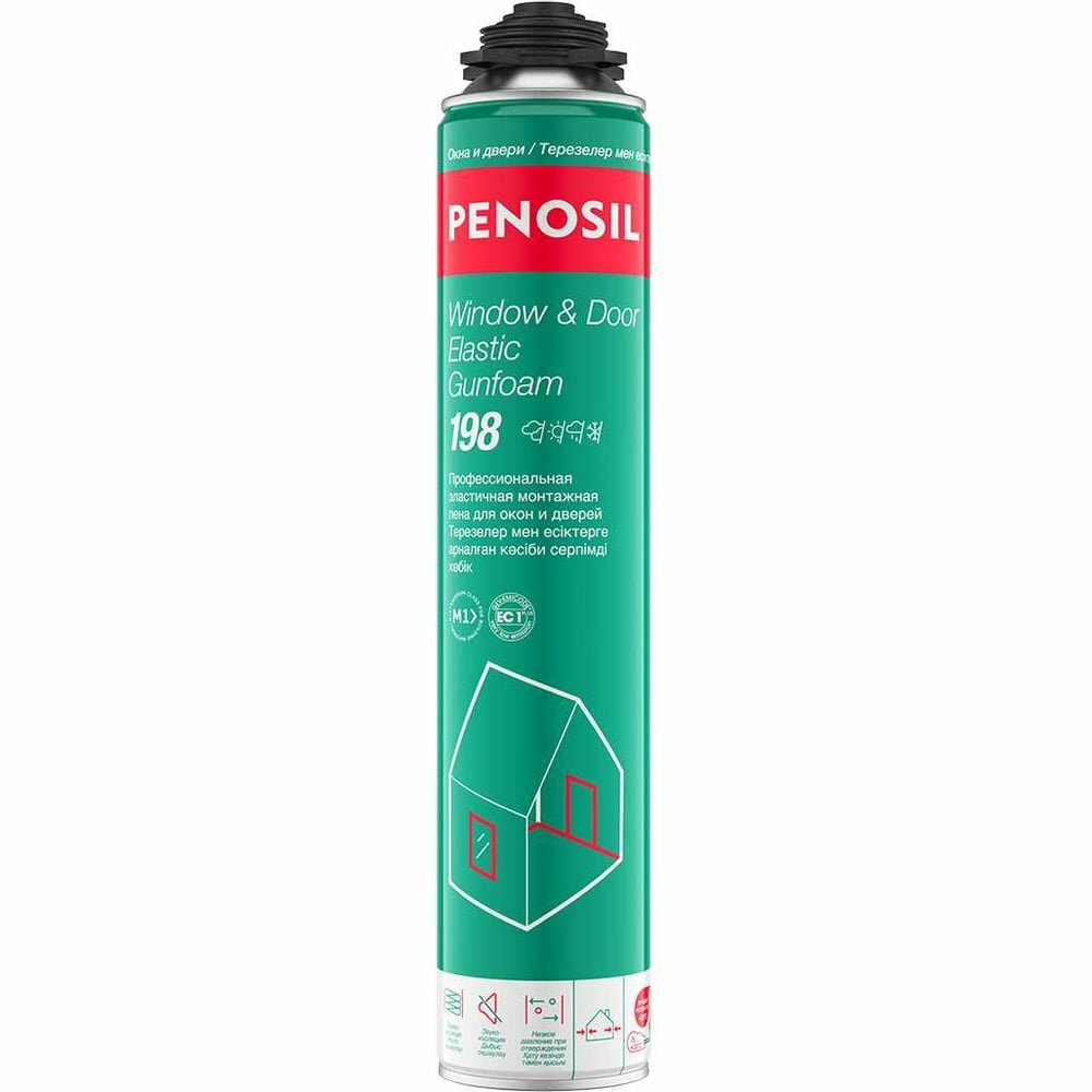 Профессиональная эластичная пена для окон и дверей Penosil Window & Door Elastic Gunfoam 800мл 198 A1658Z