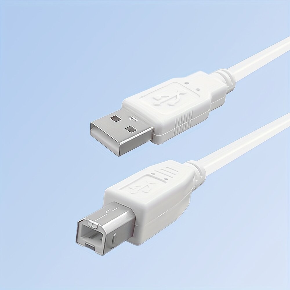 Кабель USB A-B 2.0 для принтера, 480 Мбит/с, белый, 1.83 м