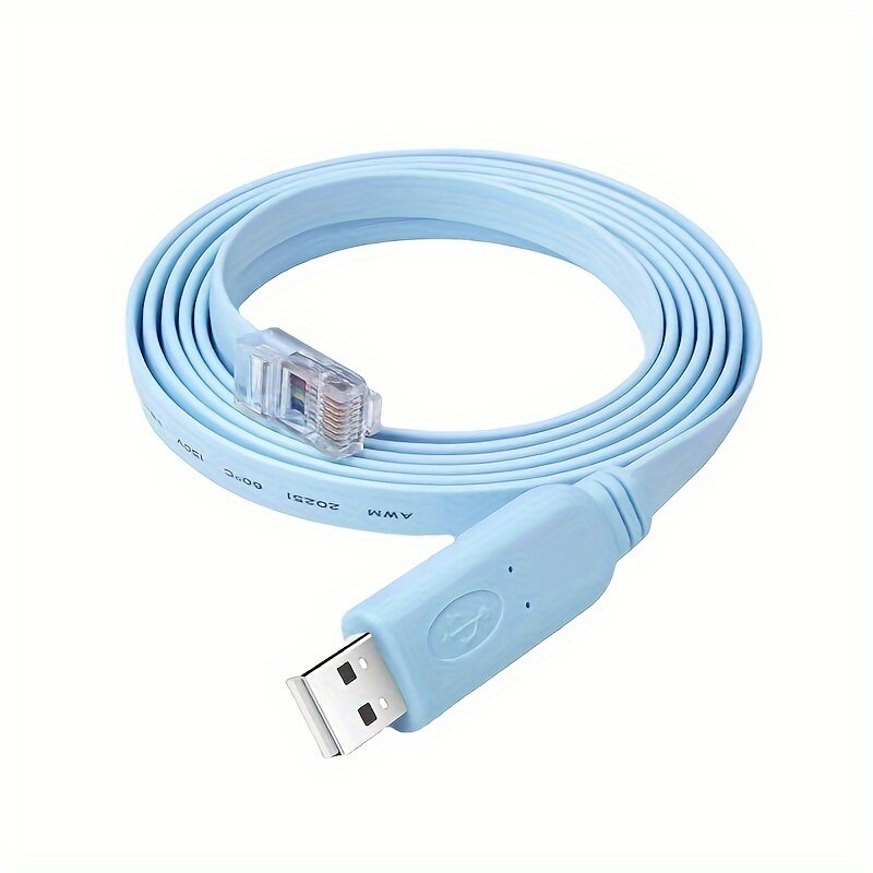 USB to RJ45 адаптер-кабель синий, для Cisco роутеров, точек доступа, коммутаторов, ПВХ, питание от USB