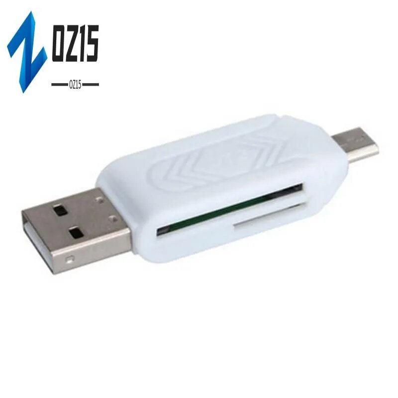 (A E R S) Многофункциональный Otg 2.0 Dual-Purpose Android Phone Устройство чтения карт памяти SD / TF Combo Card Reader-White