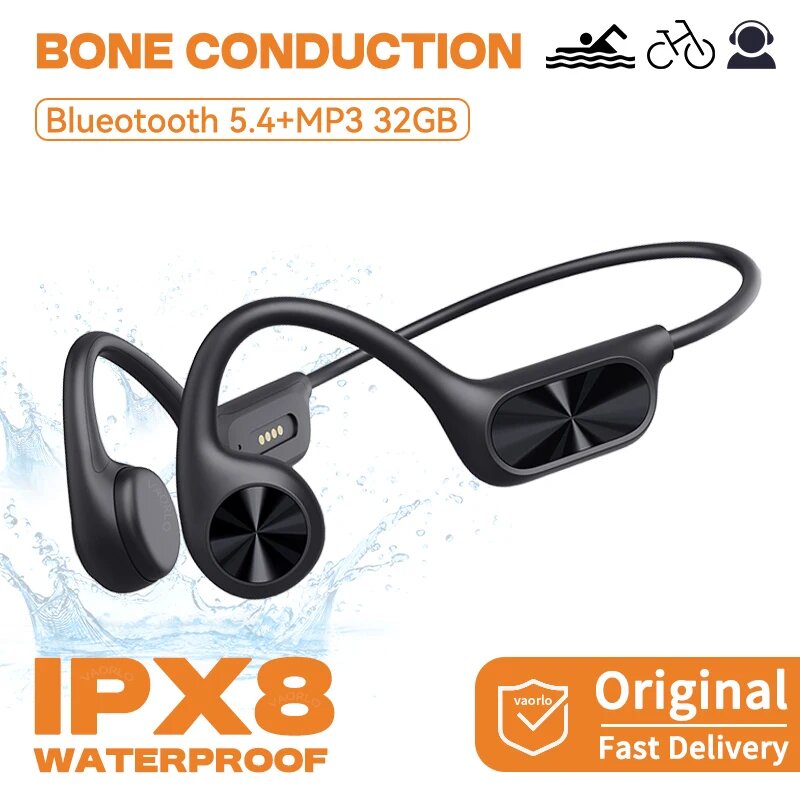 Беспроводные костные наушники Vaorlo X7 Bluetooth 5.3 IPX8 Черный, CDBlack 32GB