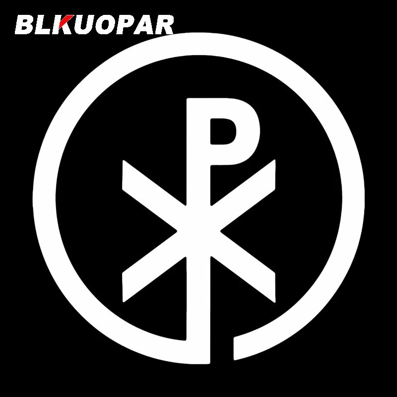 Наклейка-крест Christogram Chi Ro BLKUOPAR: Символ Христа, водонепроницаемая, Синий, style11, 20cm