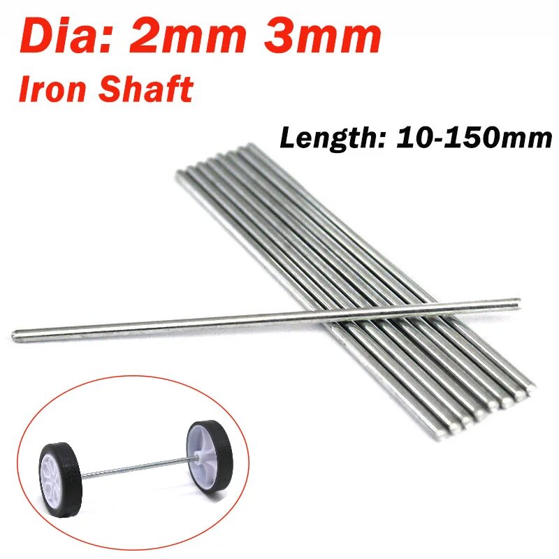 Валы колес из железа диаметр 2мм 3мм длина 10-150мм 2mm, 100mm-10pcs