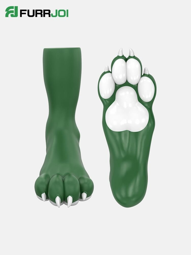 Furrjoi Новые силиконовые лапы на ноги Silicone Furry Dog Feet, 11 расцветок, белые подушечки, глянцевые звериные ботинки для фурсьют косплея