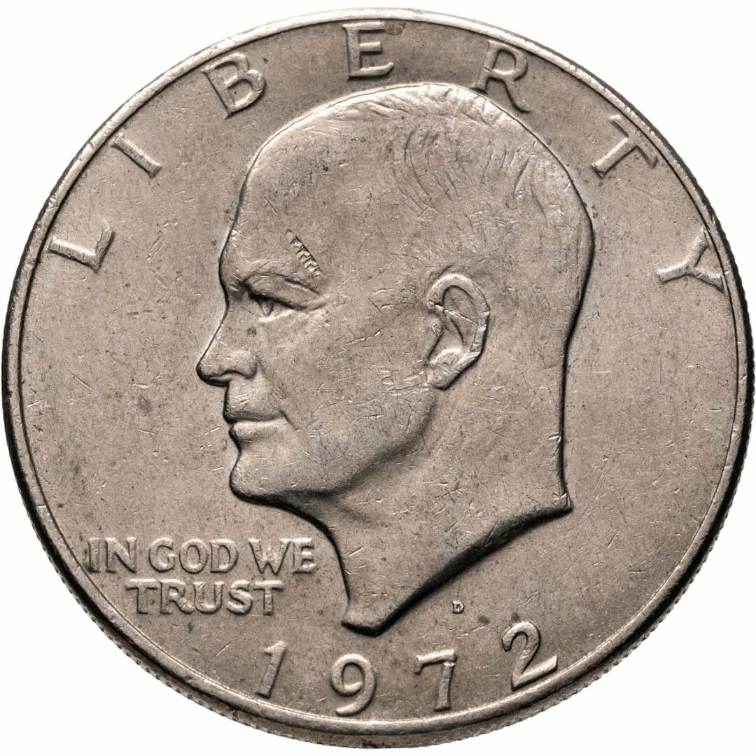 США 1 доллар 1972 "Эйзенхауэр", Мельхиор медь-никель, в сохранности XF