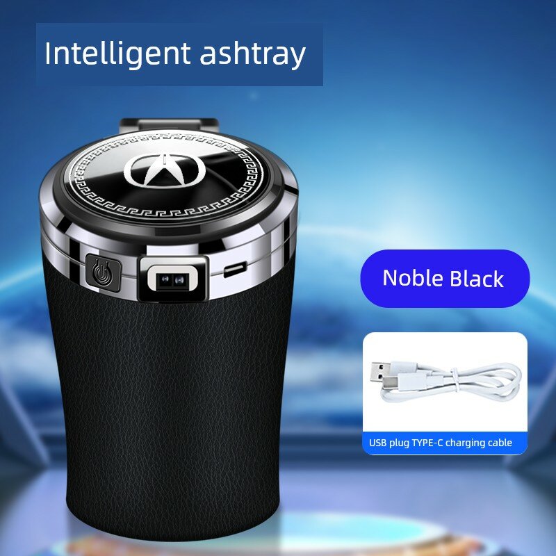 Умная сенсорная пепельница для автомобиля с автоматической крышкой, USB-зарядкой, керамической внутренней частью,