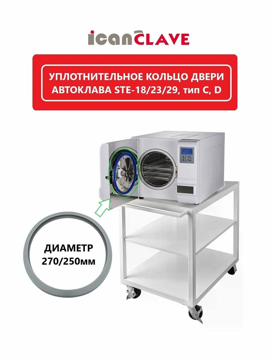 Уплотнительное кольцо двери автоклава STE-18/23/29, тип C, D ICANCLAVE IC003704