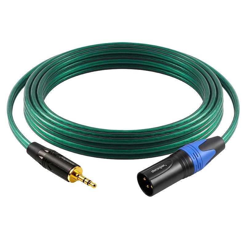 Кабель микрофонный 3.5mm TRS – XLR Male, 6N OFC жила с серебристым экранированием, 39.37 дюйма