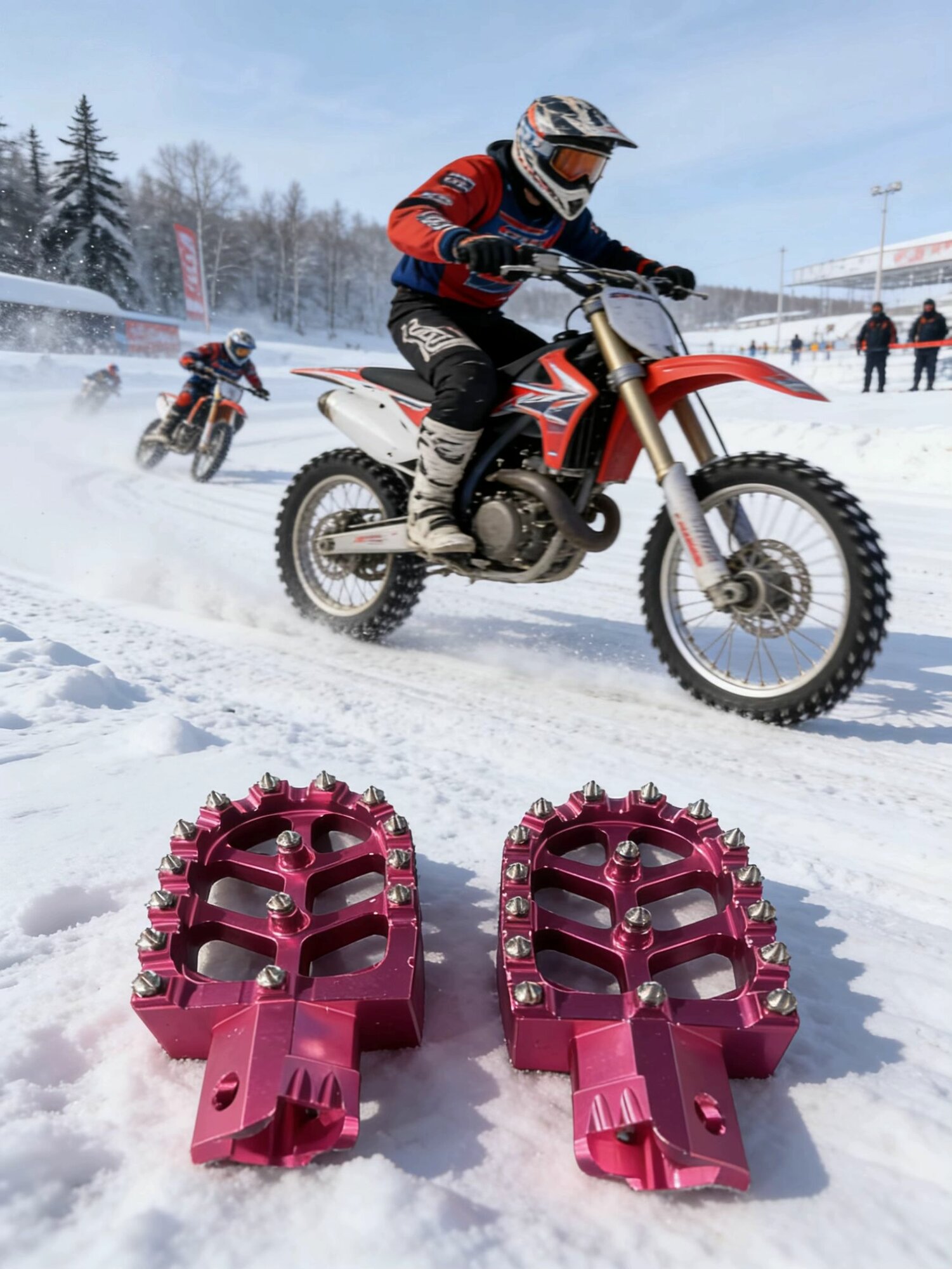 Подножки водителя (пеги) алюминиевые на питбайк кросс эндуро KAYO CRF TTR125 BSE APOLLO MX Ataki BSE-ROMIKY