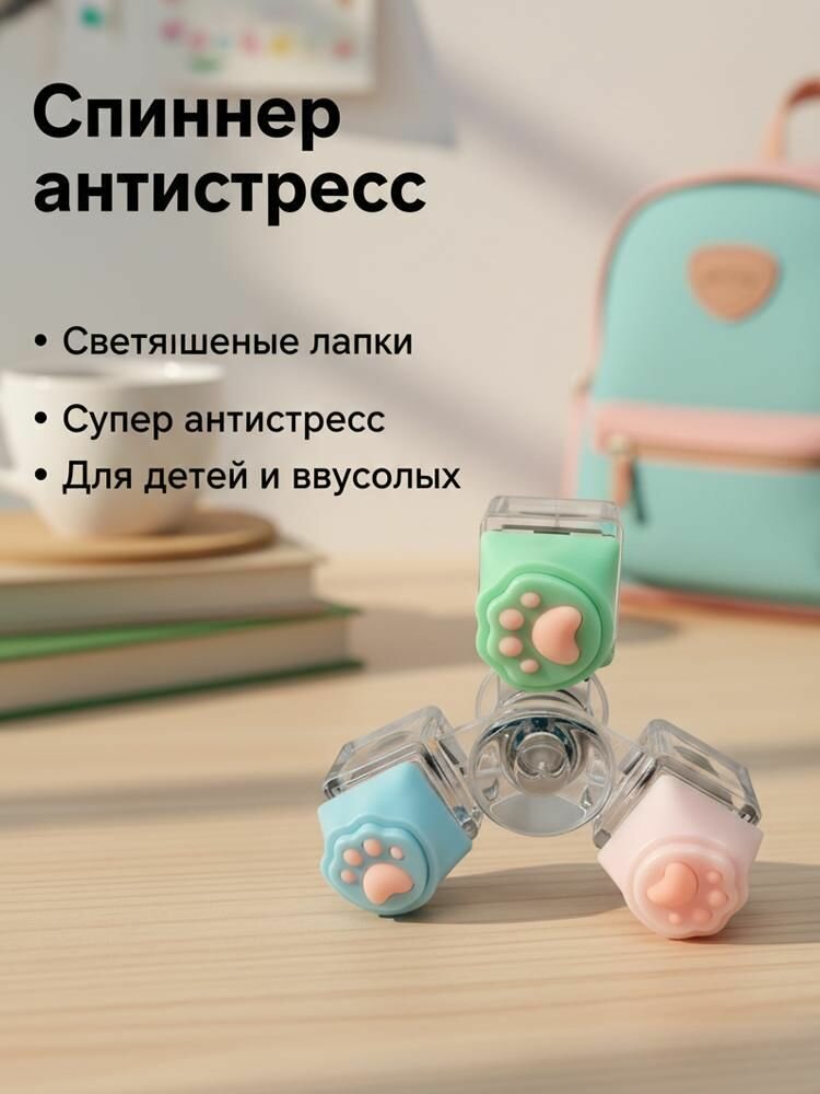 Подарок девушке спиннер Кошачьи лапки антистресс для снятия напряжения