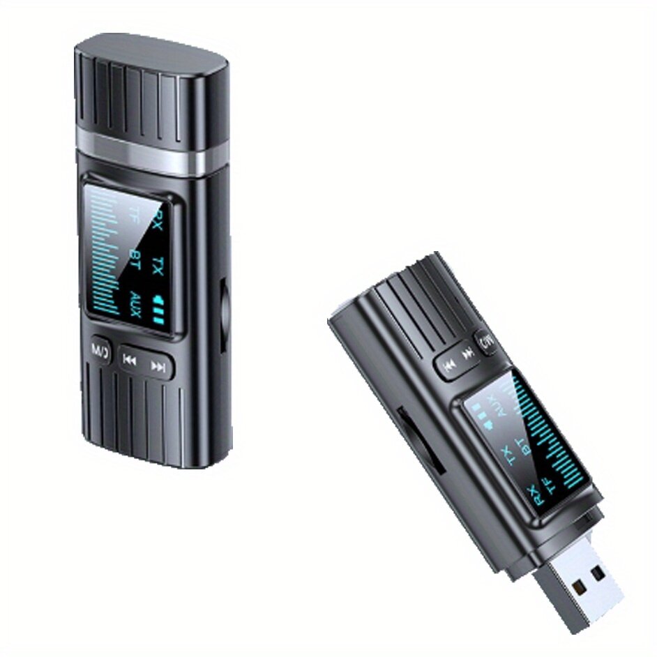 USB 5.4 аудиоадаптер с приемником, 3.5 мм адаптер для экрана для TV и компьютера, поддержка различных аудиоформатов, высококачественная передача звука, черный