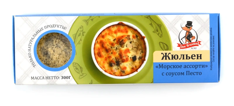 Жюльен "Морское ассорти" с соусом песто замороженный, 300 г