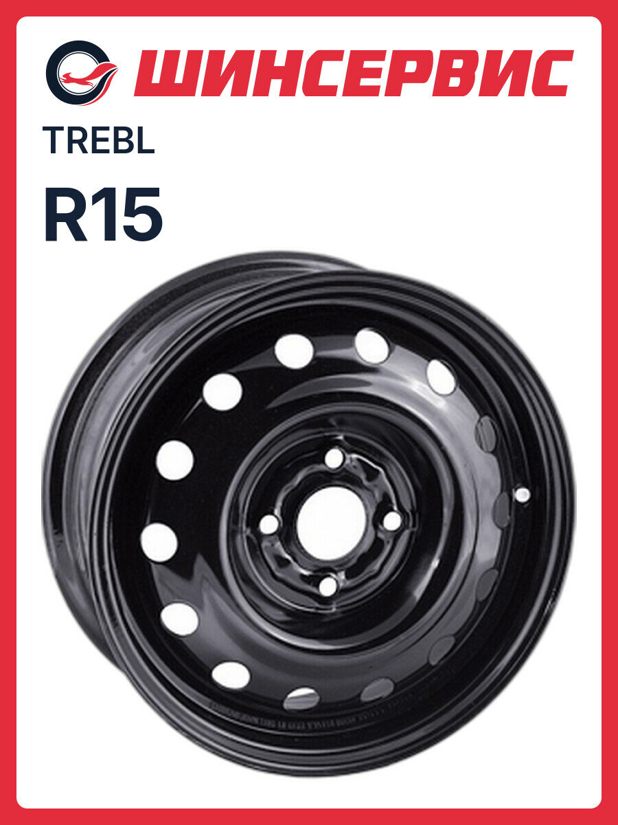 Стальной колесный диск TREBL 8075 R15x6J 4x114.3 ET43 ЦО67.1 для автомобиля