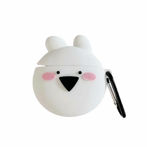 Силиконовый чехол для наушников Apple Airpods 1 и Airpods 2 / Защитный чехол на Эпл Аирподс 1 и Аирподс 2 с карабином