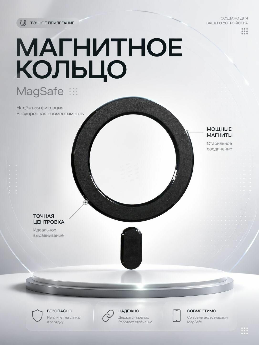 Магнитное кольцо MagSafe для автомобильного держателя, для айфона, для беспроводной зарядки, для кошелька картхолдера