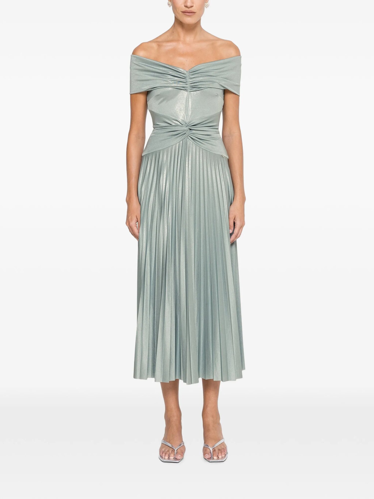 Платье Pleated off-shoulder dress
